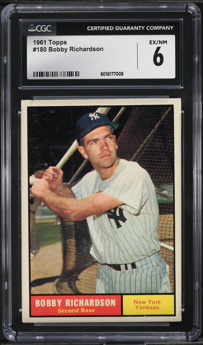 1961 Topps Bobby Richardson #180 CGC 6 EXMT on Fanatics Collect