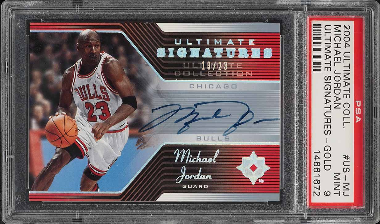 2004 Ultimate Collection Signatures Gold Michael Jordan AUTO /23 PSA 9 ...