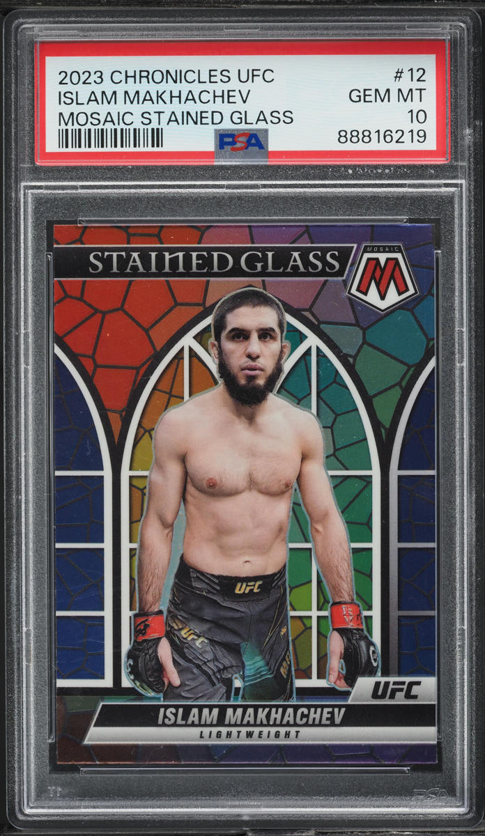 2023 Panini Chronicles UFC Mosaic Stained Glass Islam Makhachev #12 PSA ...