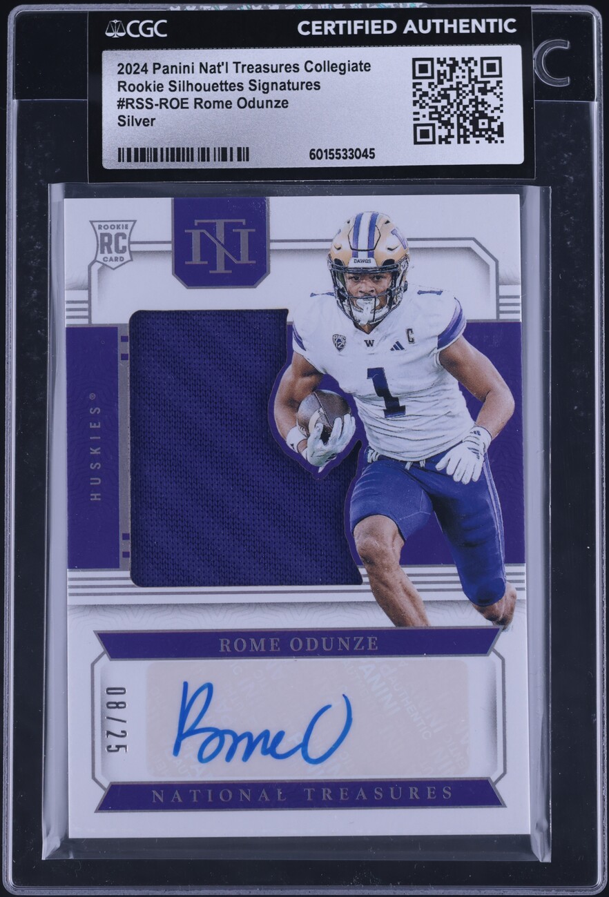 2024 National Treasures Collegiate Silver Rome Odunze RC PATCH AUTO /25 ...