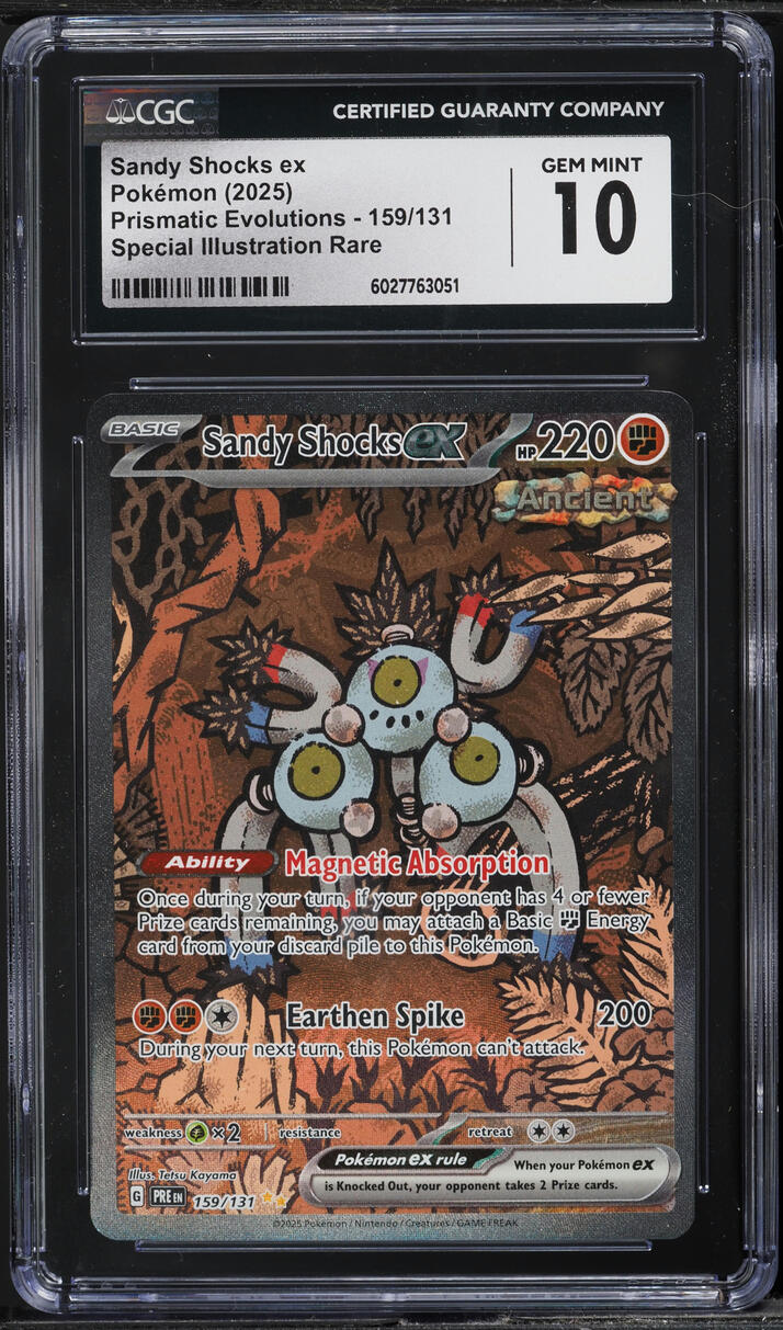 2025 Pokemon SV Prismatic Evolutions Art Rare Sandy Shocks ex #159 CGC 10 GEM on Fanatics Collect