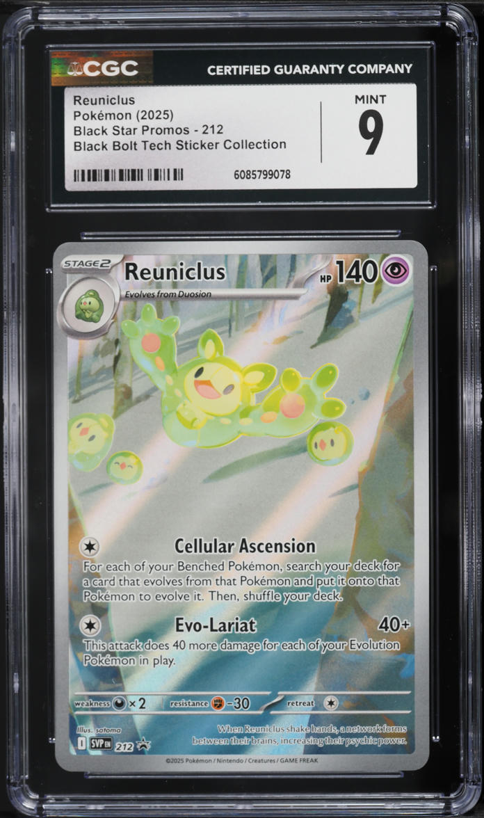 2025 Pokemon SV Black Star Promo Black Bolt Tech Sticker Reuniclus #212 ...