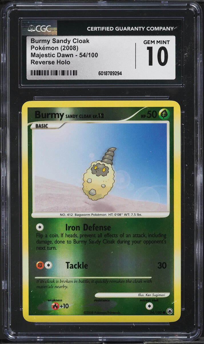 2008 Pokemon DP Majestic Dawn Reverse Holo Burmy Sandy Cloak #54 CGC 10 GEM MINT on Fanatics Collect