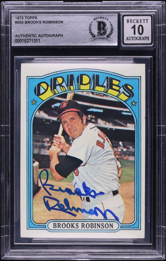 1972 Topps Brooks Robinson AUTO #550 BGS AUTH on Fanatics Collect