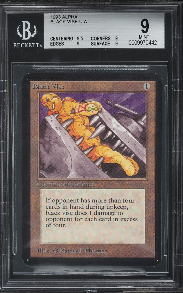 1993 Magic The Gathering MTG Alpha Black Vise BGS 9 MINT on Fanatics ...