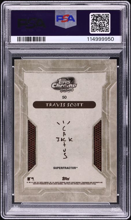2024 Topps Chrome Cosmic X Cactus Jack Superfractor Travis Scott 1/1 ...