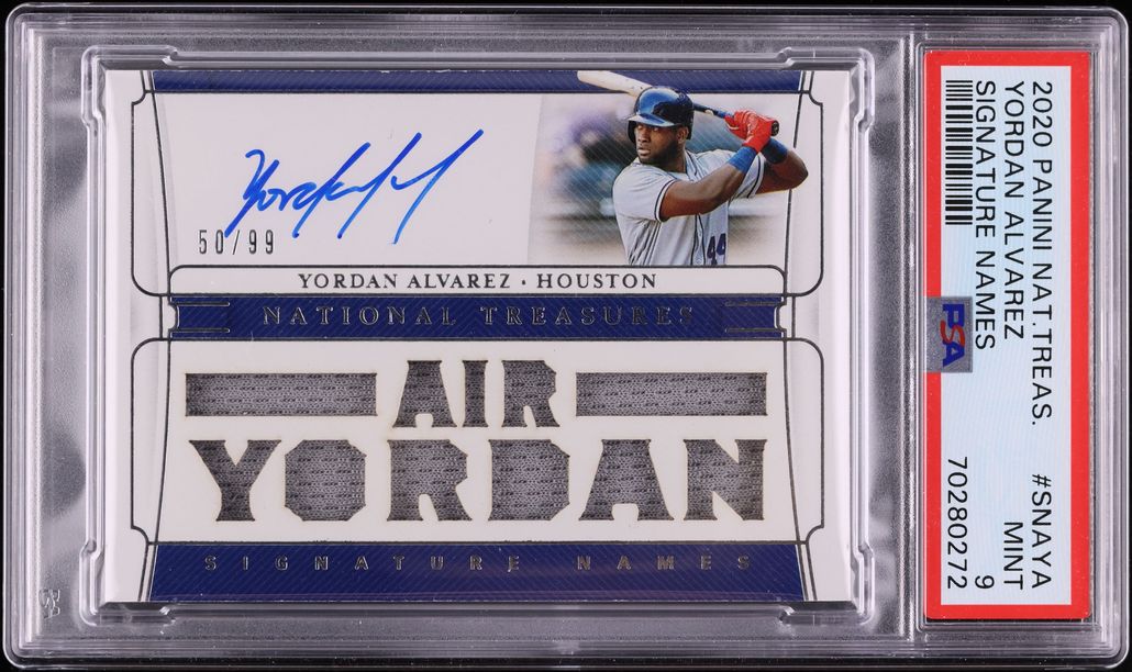 2020 National Treasures Signature Names Yordan Alvarez RC PATCH AUTO ...