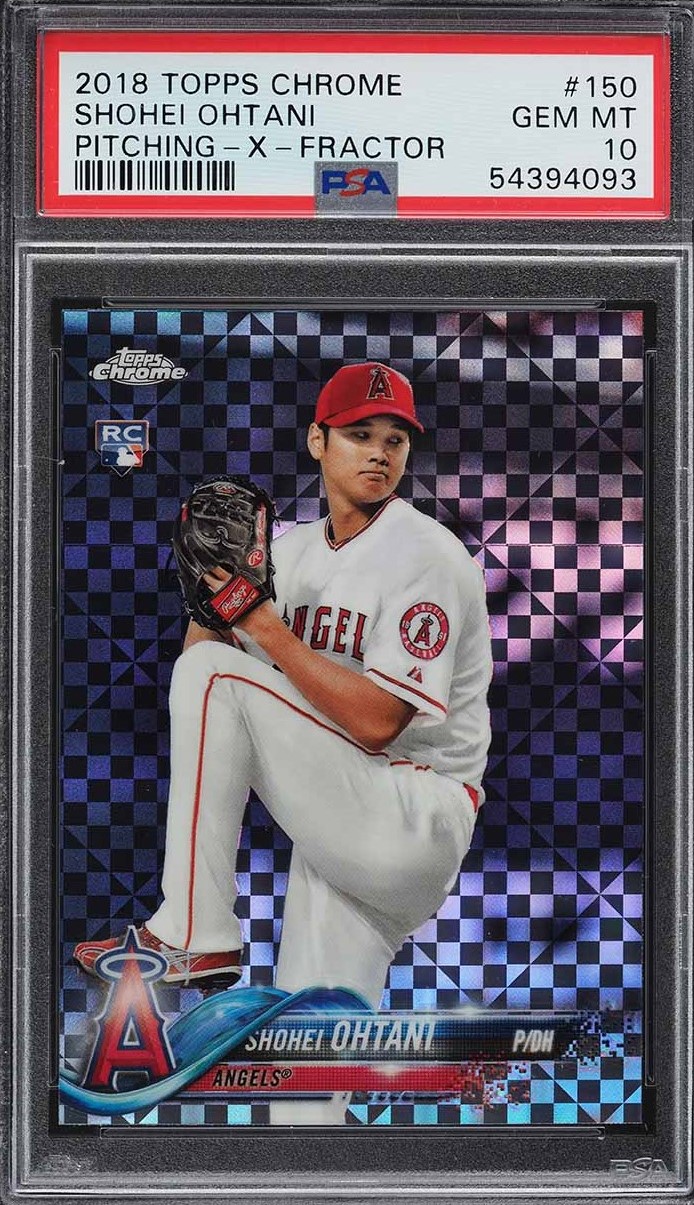 2018 Topps Chrome Pitching Xfractor Shohei Ohtani ROOKIE #150 PSA 10 ...