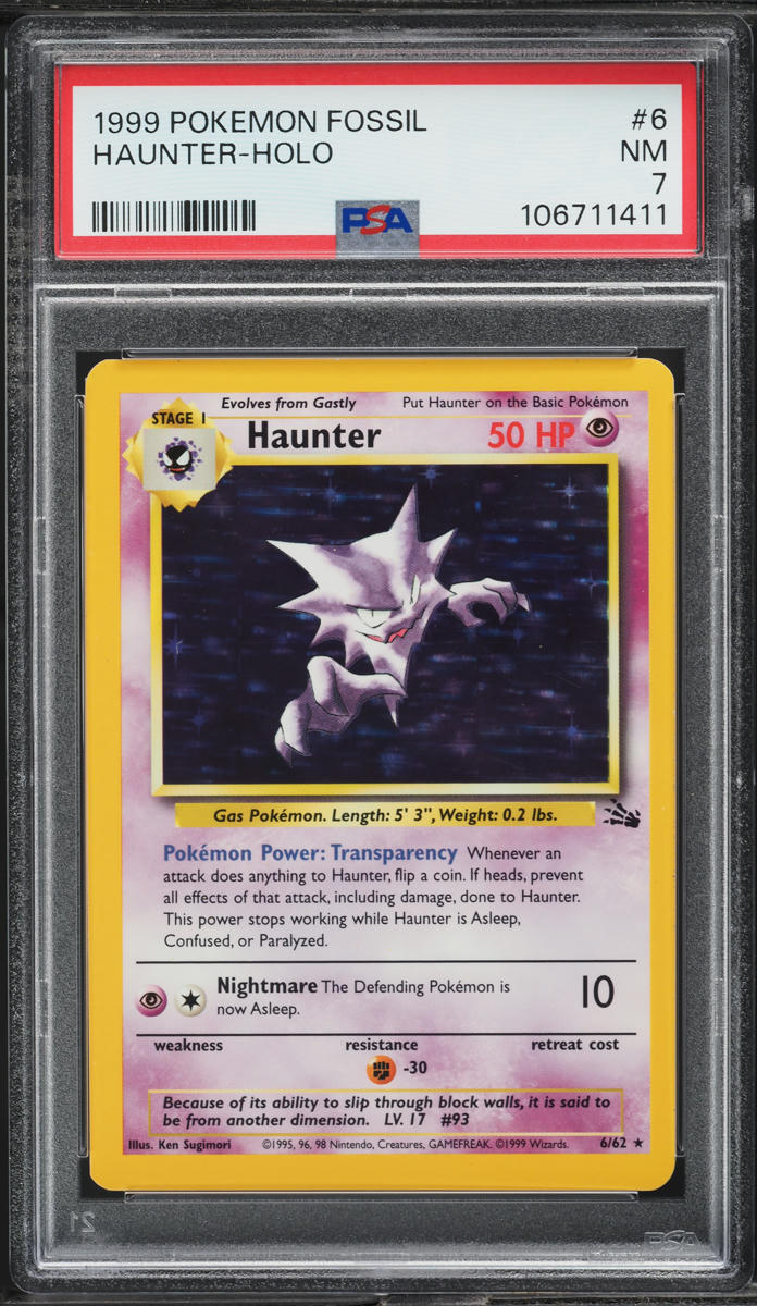 1999 Pokemon Fossil Holo Haunter #6 PSA 7 NRMT on Fanatics Collect