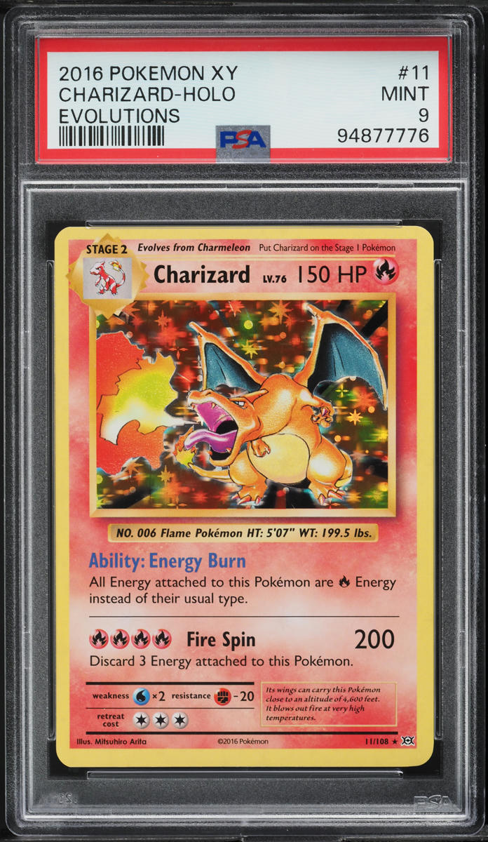 2016 Pokemon XY Evolutions Holo Charizard #11 PSA 9 MINT on Fanatics ...