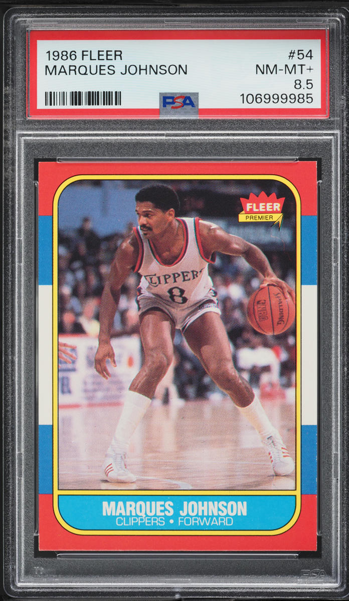 1986 Fleer Basketball Marques Johnson #54 PSA 8.5 NM-MT+ on Fanatics ...