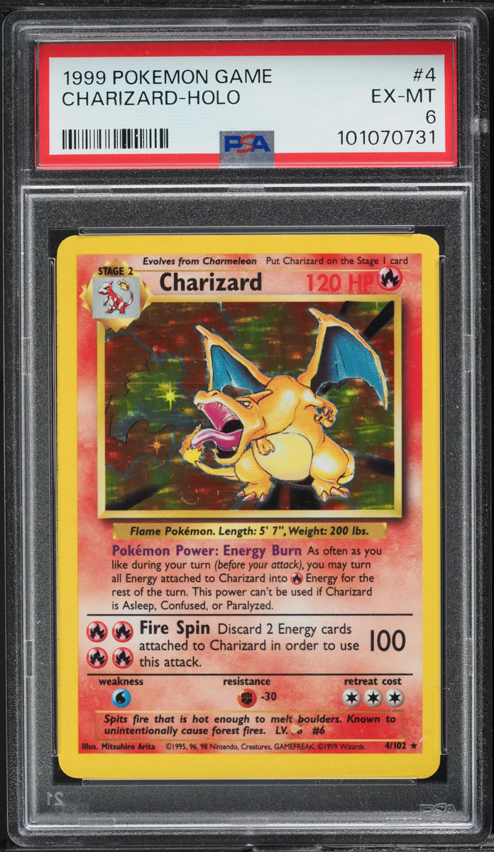 1999 Pokemon Base Set Holo Charizard #4 PSA 6 EXMT on Fanatics Collect