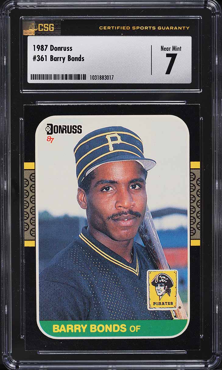 1987 Donruss Barry Bonds ROOKIE #361 CSG 7 NRMT on Fanatics Collect