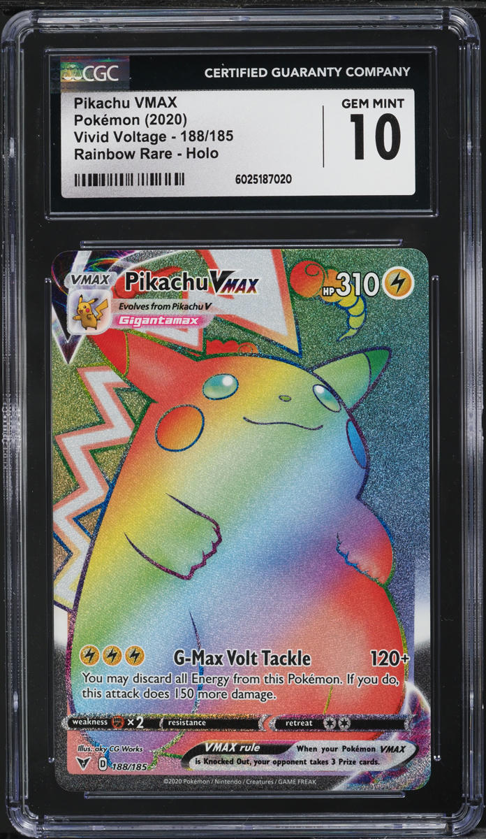 2020 Pokemon SWSH Vivid Voltage Rainbow Rare Holo Pikachu VMAX #188 CGC ...