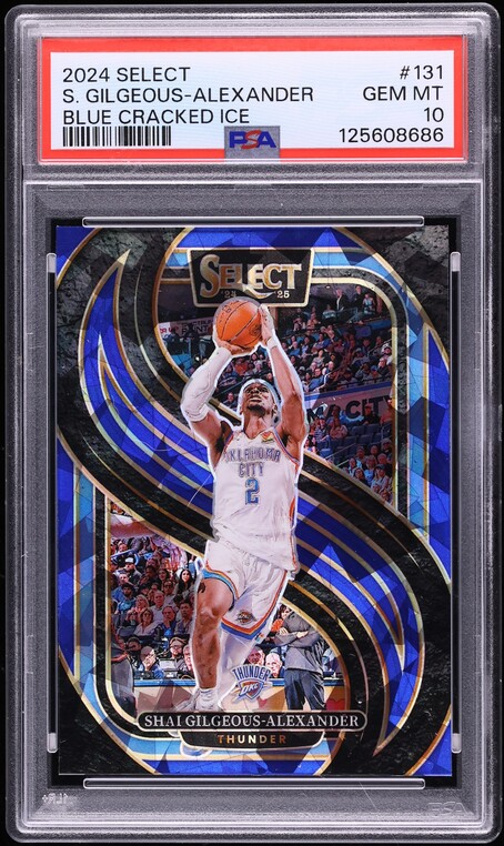 2024 Select Premier Level Blue Cracked Ice Shai Gilgeous-Alexander #131 ...