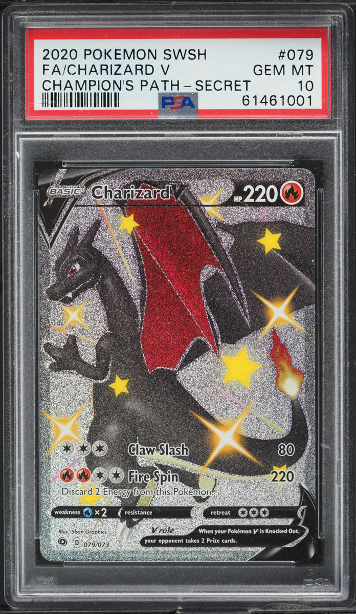 2020 Pokemon SWSH Champion's Path Full Art Shiny Charizard V #79 PSA 10 ...