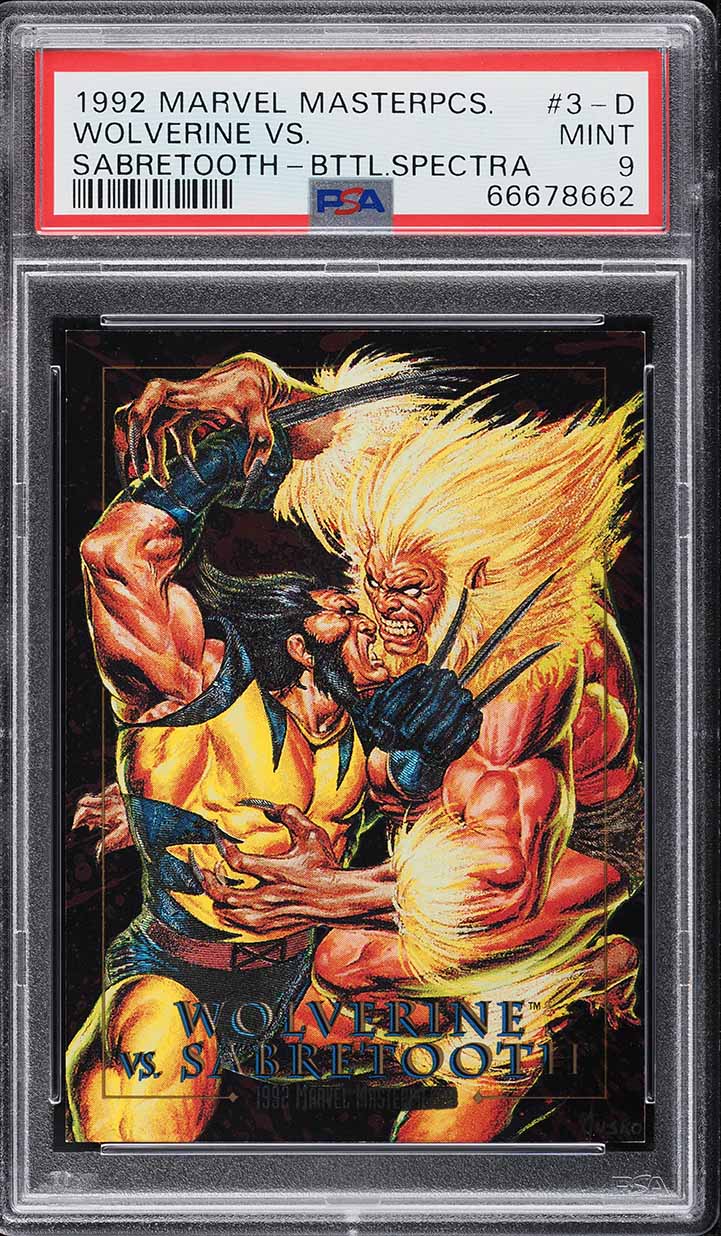 1992 Marvel Masterpieces Battle Spectra Sabretooth Vs Wolverine #3-D ...
