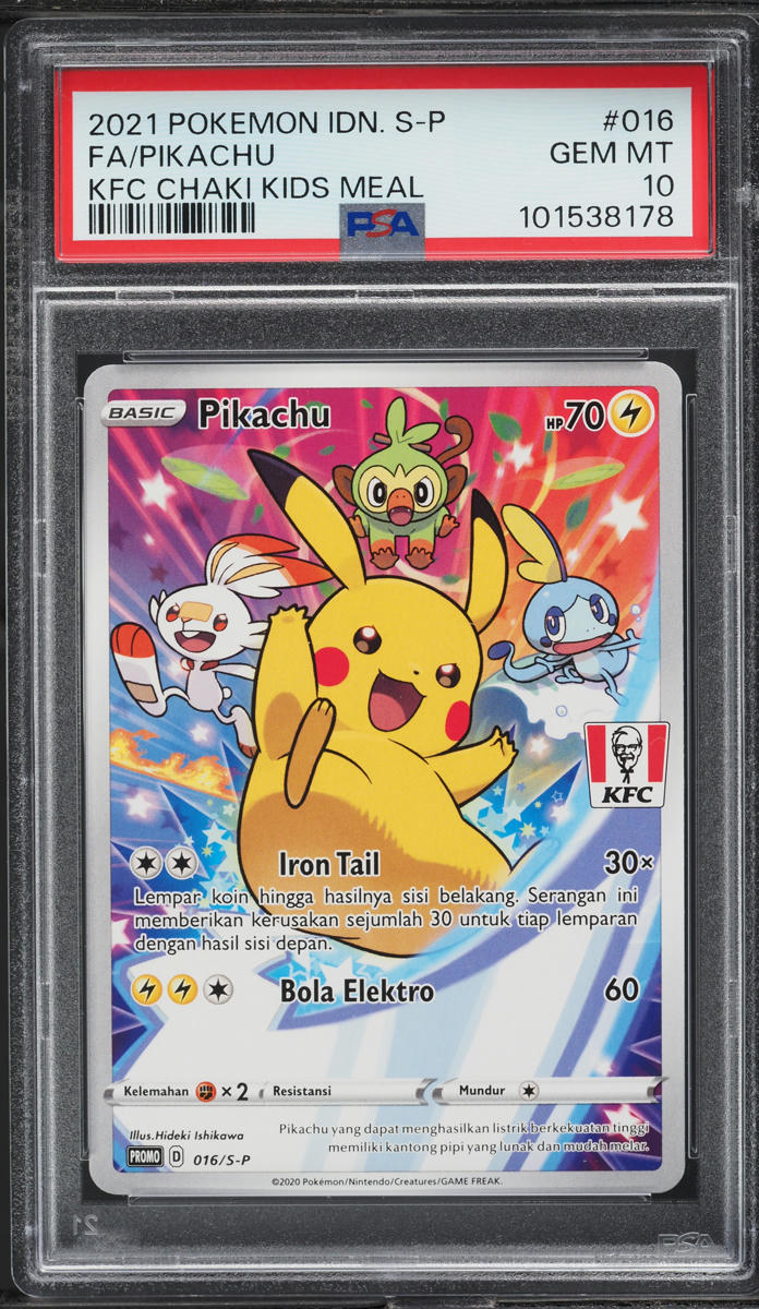2021 Pokemon Indonesian SWSH Promo KFC Chaki Meal Campaign Pikachu #16 ...
