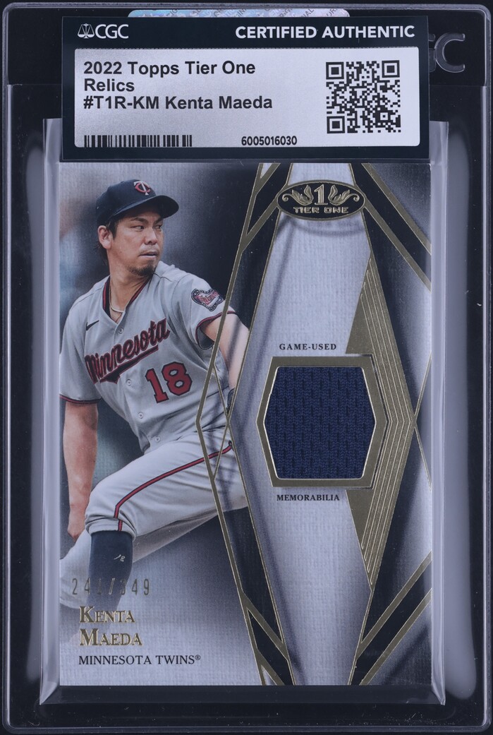 2022 Topps Tier One Kenta Maeda PATCH /349 #T1R-KM CGC AUTH on Fanatics Collect
