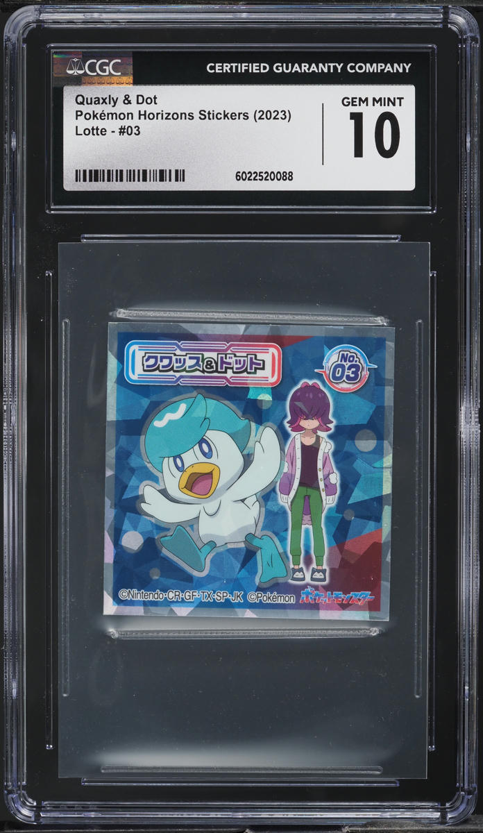 2023 Pokemon Japanese Horizons Stickers Quaxly & Dot #3 CGC 10 GEM MINT ...