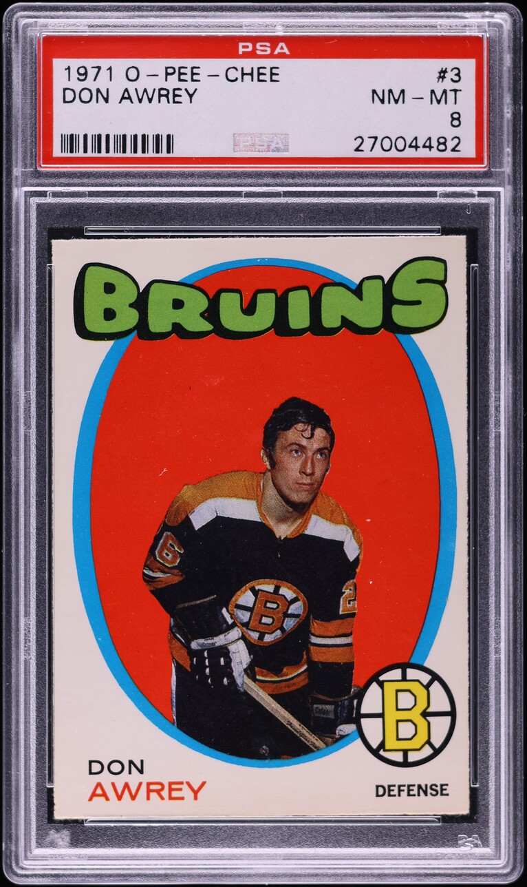 1971 O-Pee-Chee Hockey Don Awrey #3 PSA 8 NM-MT on Fanatics Collect