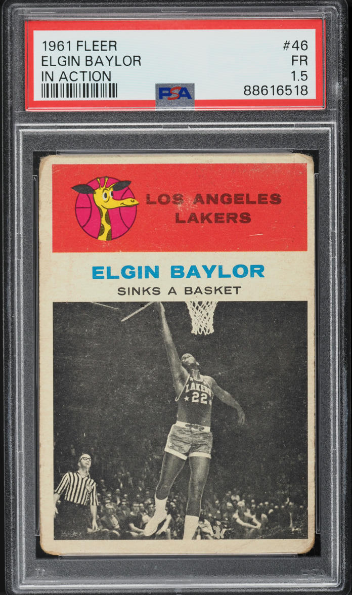 1961 Fleer Basketball Elgin Baylor ROOKIE, IN ACTION #46 PSA 1.5 FR on ...