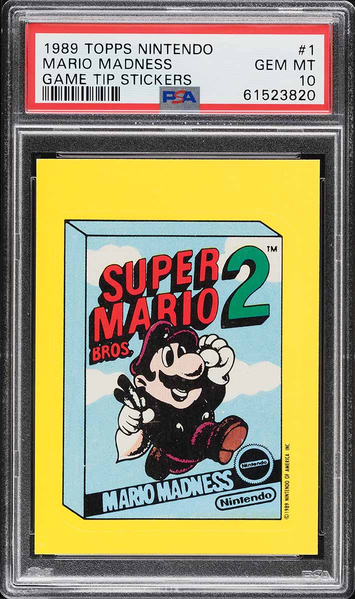 1989 Topps Nintendo Game Tip Stickers Mario Madness #1 PSA 10 GEM MINT on Fanatics Collect