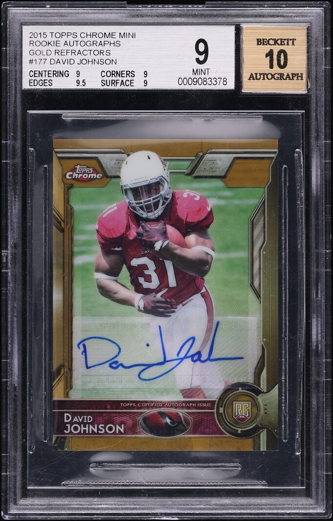2015 Topps Chrome Mini Gold Refractor David Johnson ROOKIE AUTO /10 ...