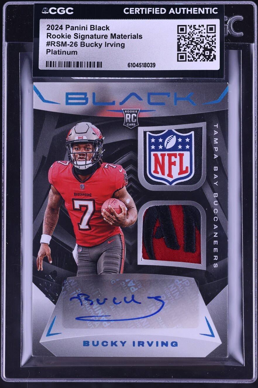 2024 Panini Black Platinum Bucky Irving ROOKIE PATCH AUTO 1/1 #RSM-26 ...