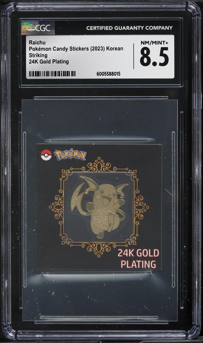 2023 Pokemon Korean Candy Stickers Striking 24K Gold Plating Raichu CGC ...