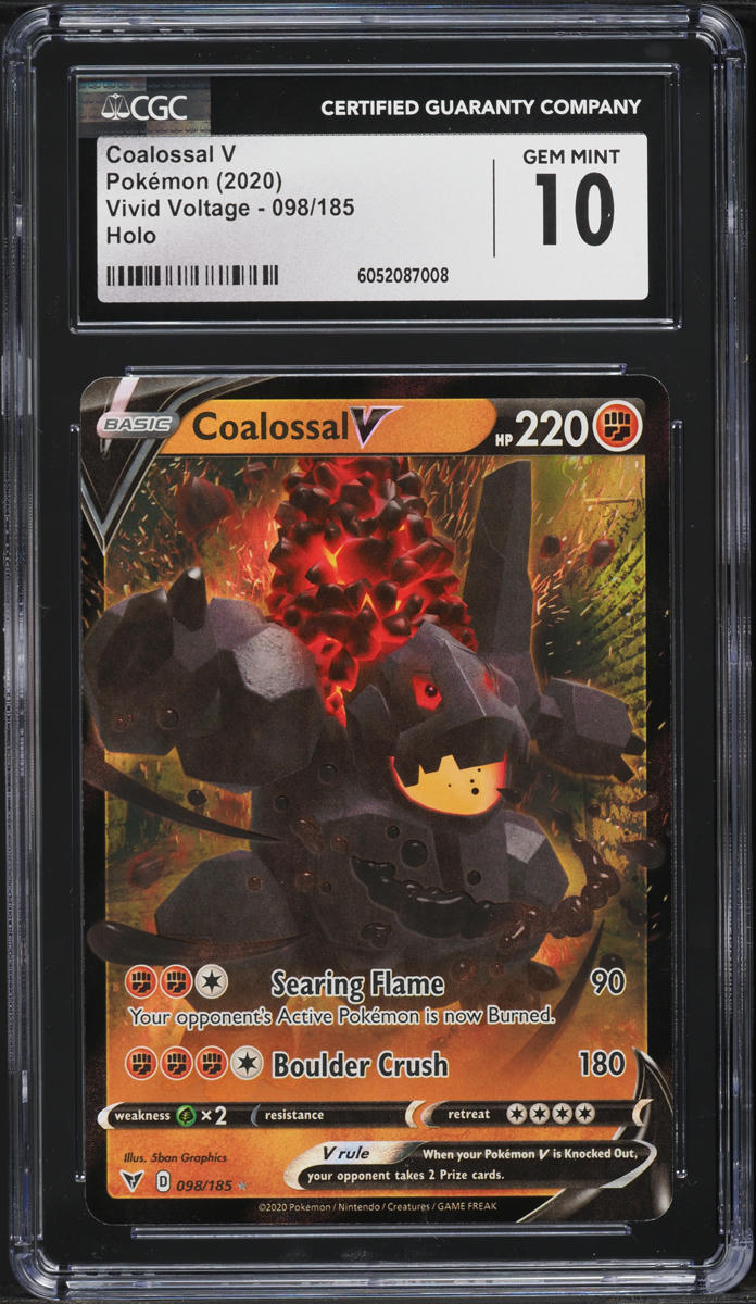 2020 Pokemon Sword & Shield Vivid Voltage Coalossal V #98 CGC 10 GEM ...