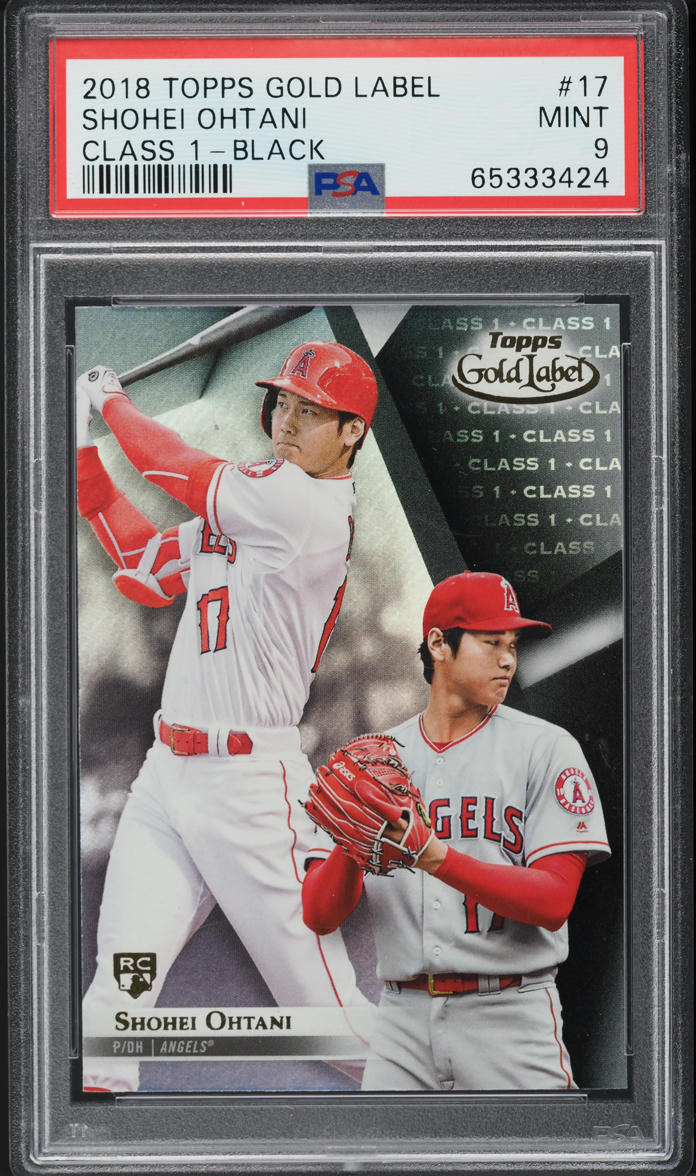 2018 Topps Gold Label Class 1 Black Shohei Ohtani ROOKIE #17 PSA 9 MINT ...