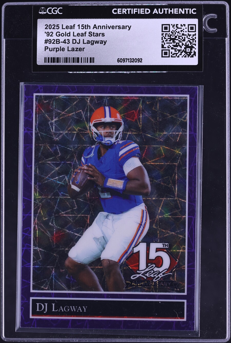 2025 Leaf 15th Anniversary '92 Gold Stars Purple Lazer DJ Lagway ROOKIE ...