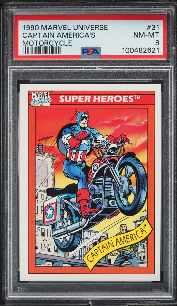1990 Impel Marvel Universe Captain America's Motorcycle #31 PSA 8 NM-MT ...