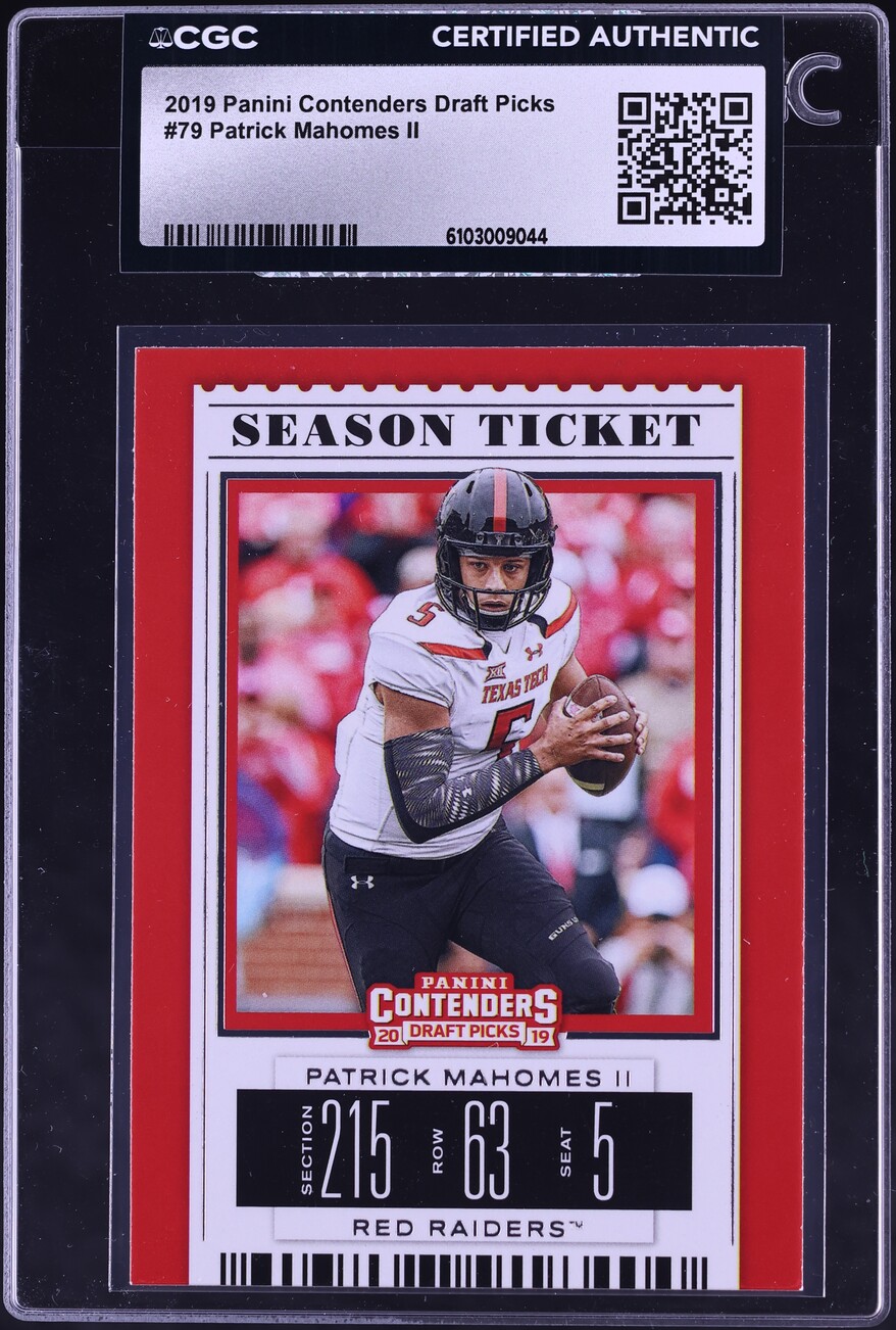 2019 Panini Contenders Draft Picks Patrick Mahomes II #79 CGC AUTH on ...