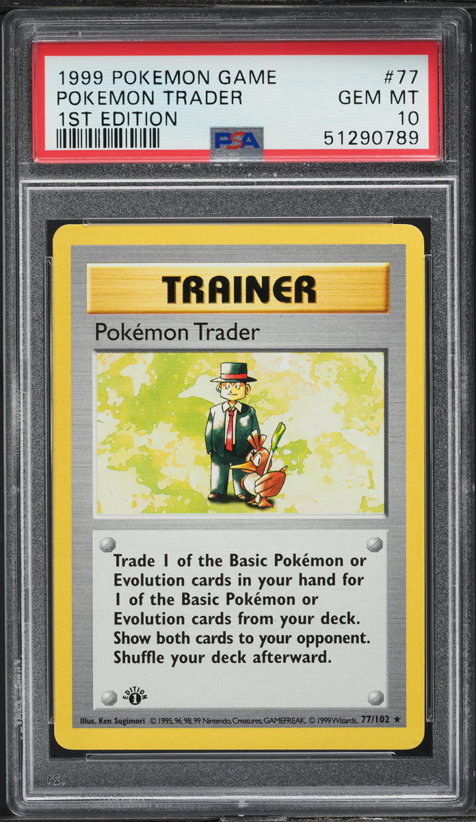 1999 Pokemon Base Set Shadowless 1st Edition Pokemon Trader #77 PSA 10 GEM MINT on Fanatics Collect