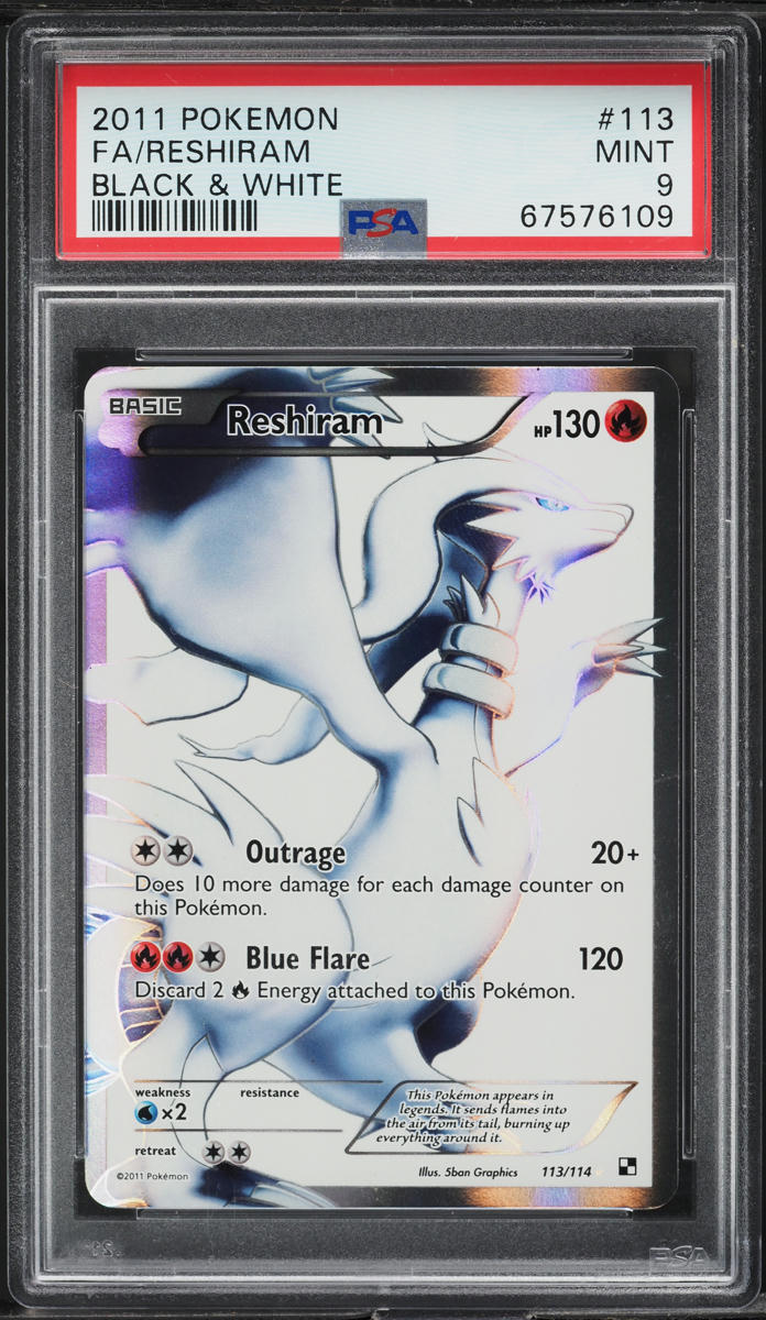 2011 Pokemon Black & White Full Art Reshiram #113 PSA 9 MINT on ...