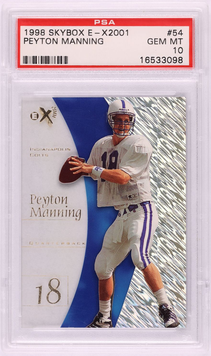 1998 Skybox E-X2001 Peyton Manning ROOKIE #54 PSA 10 GEM MINT on ...
