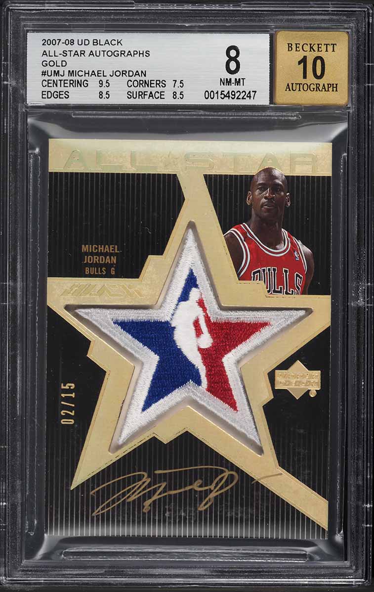 2007 UD Black All-Star Gold Michael Jordan NBA LOGOMAN PATCH AUTO /15 ...