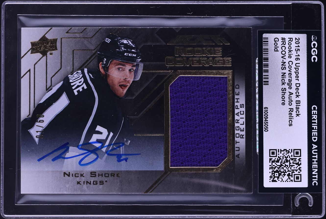 2015 Upper Deck Black Coverage Gold Nick Shore ROOKIE PATCH AUTO 1/60 # ...