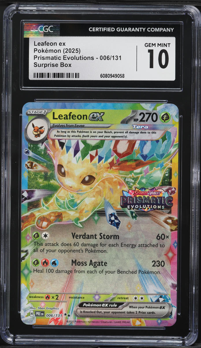 2025 Pokemon SV Prismatic Evolutions Surprise Box Holo Leafeon ex #6 ...