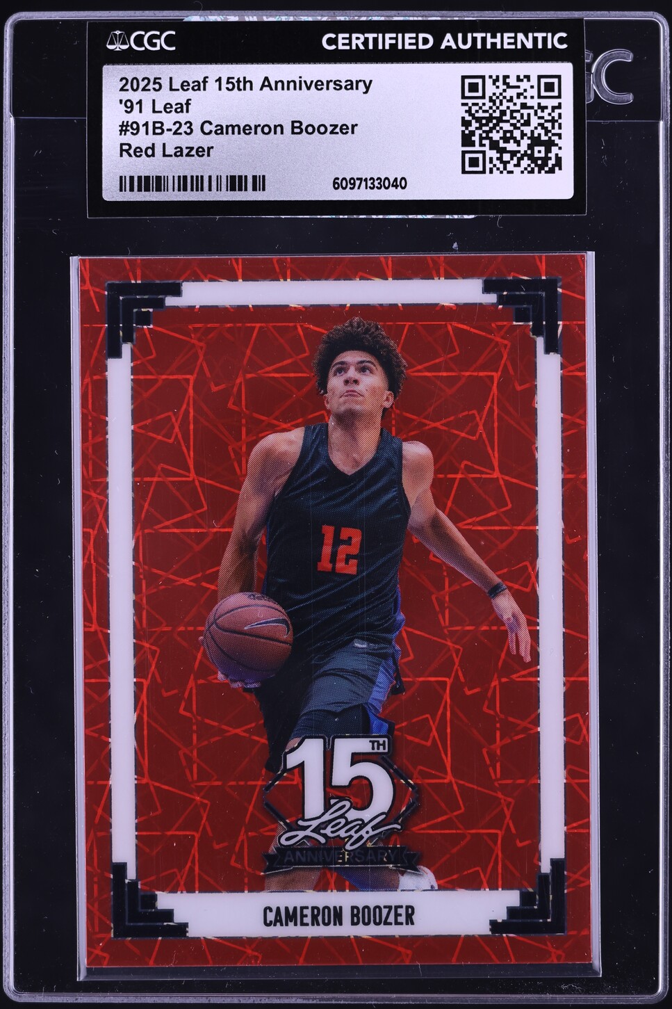 2025 Leaf 15th Anniversary '91 Red Lazer Cameron Boozer /3 #91B-23 CGC ...