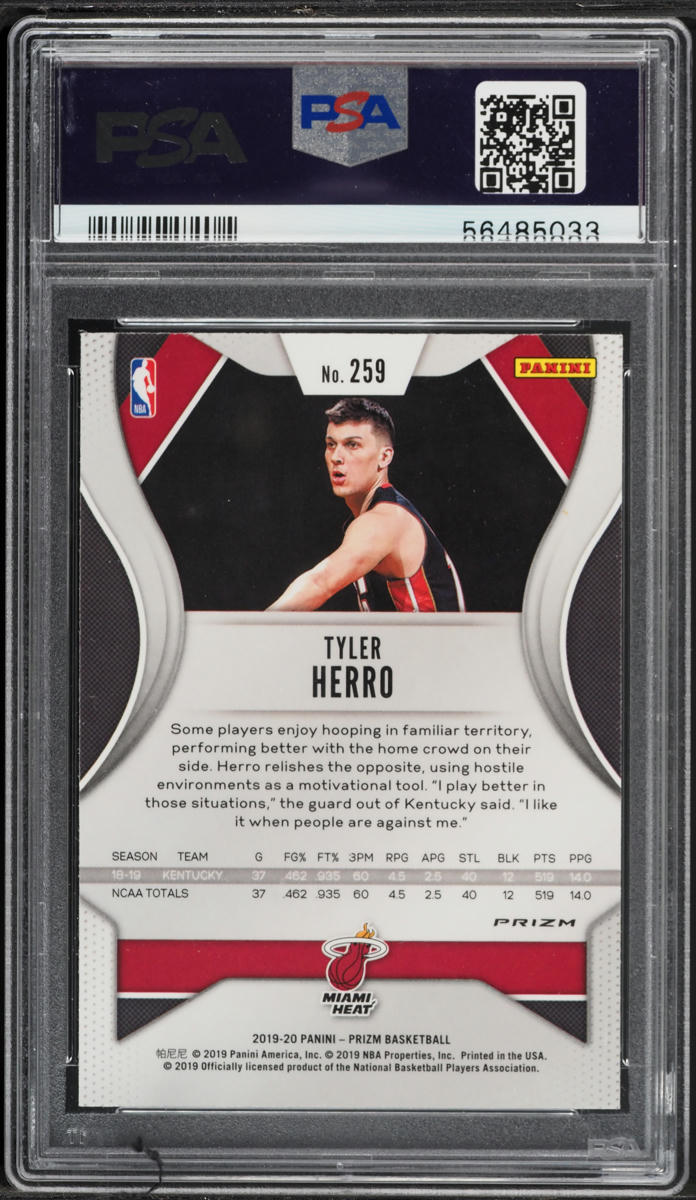 2019 Panini Prizm Green Ice Tyler Herro ROOKIE #259 PSA 10 GEM MINT on ...
