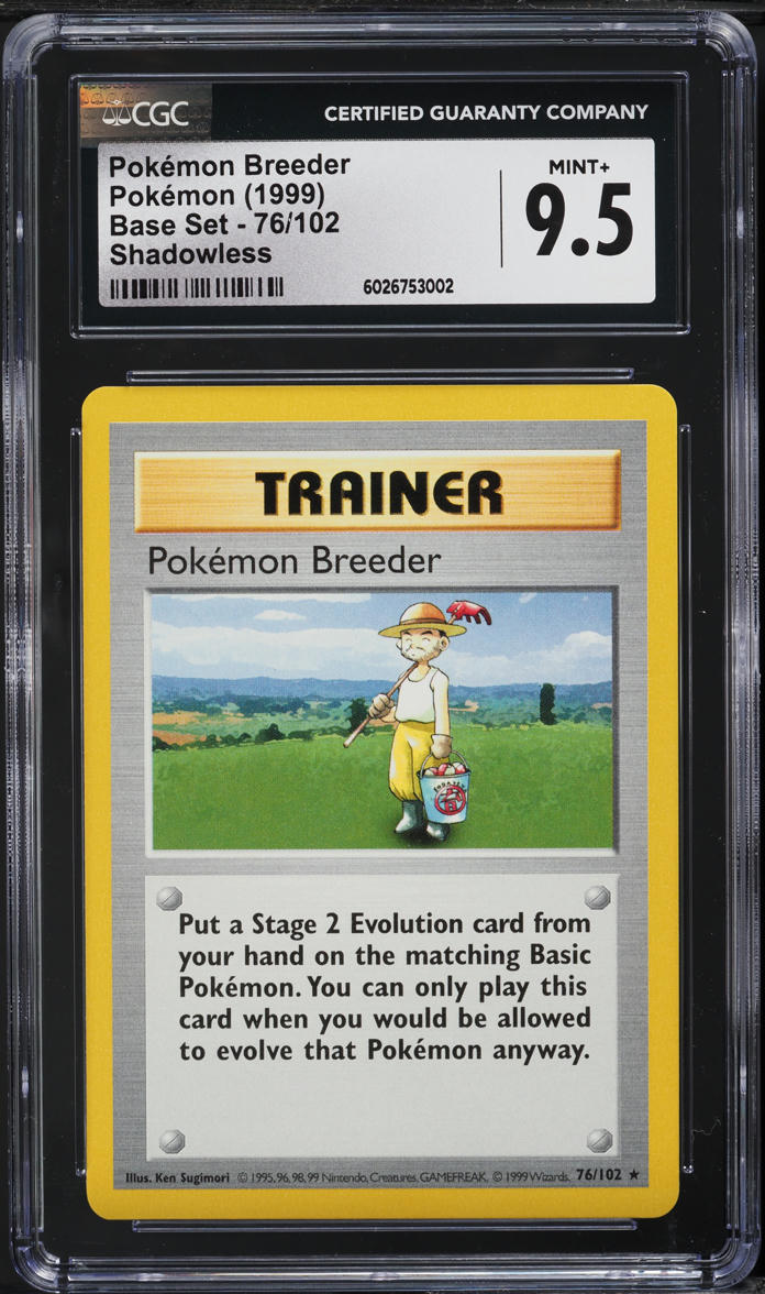 1999 Pokemon Base Set Shadowless Pokemon Breeder #76 CGC 9.5 MINT+ on ...