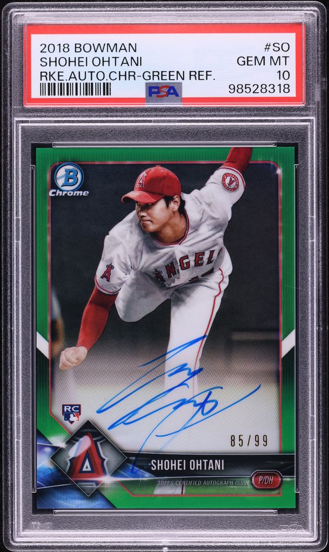 2018 Bowman Chrome Green Refractor Shohei Ohtani ROOKIE AUTO /99 #CRA ...