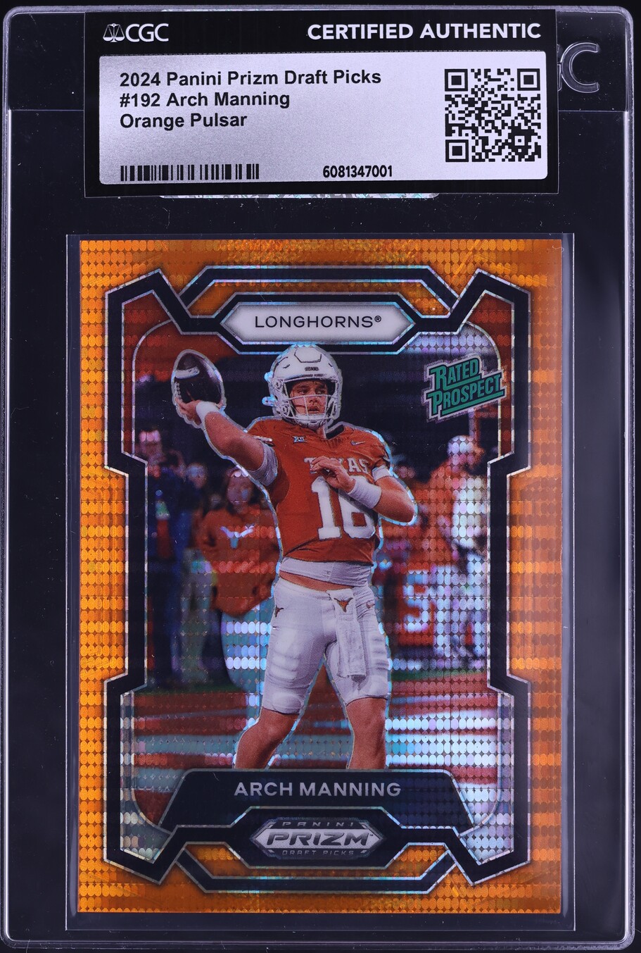 2024 Panini Prizm Draft Pick Orange Pulsar Arch Manning ROOKIE /49 #192 ...