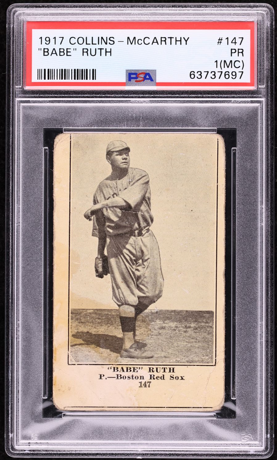 1917 E135 Collins-McCarthy Babe Ruth #147 PSA 1(mc) PR on Fanatics Collect