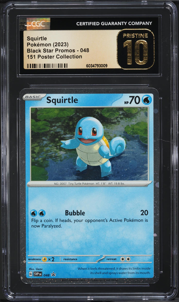2023 Pokemon SV 151 Black Star Promo Poster Collection Squirtle #48 CGC ...