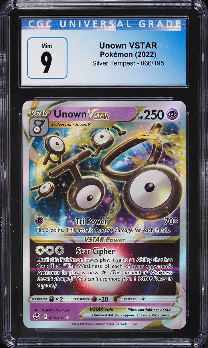 2022 Pokemon Sword & Shield Silver Tempest Unown VSTAR #66 CGC 9 MINT on Fanatics Collect