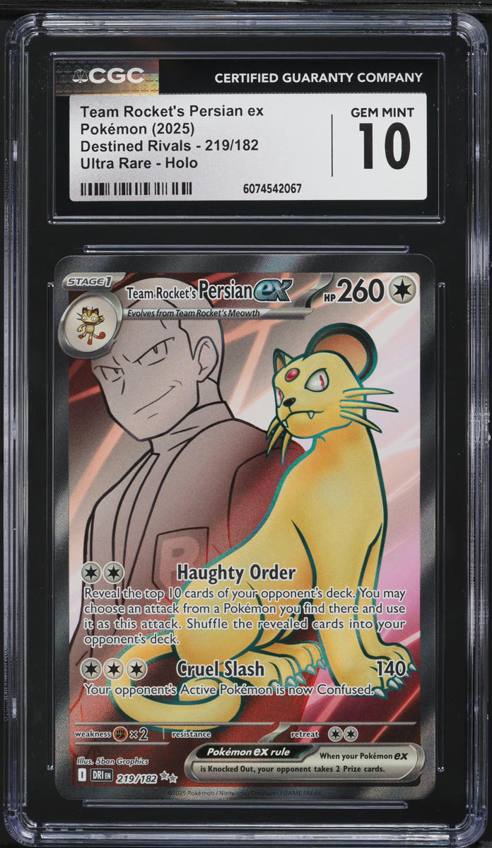 2025 Pokemon SV Destined Rivals Full Art Team Rocket's Persian ex #219 ...